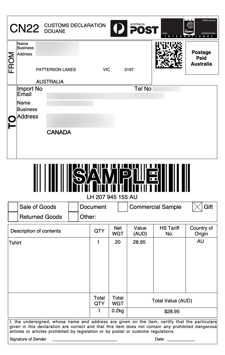 Australia Shipping Label Examples – ShipStation Help