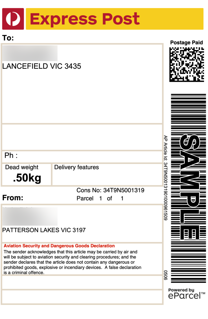 Australia Shipping Label Examples – ShipStation Help