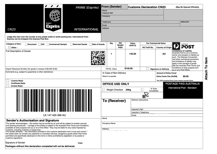 Australia Shipping Label Examples – ShipStation Help