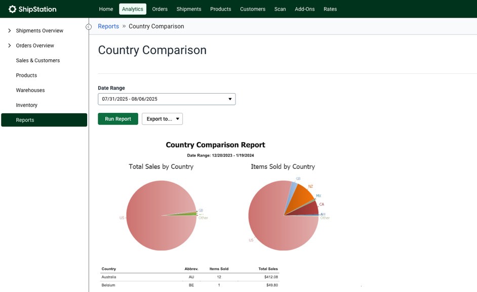 Run International Shipping Reports – ShipStation Help