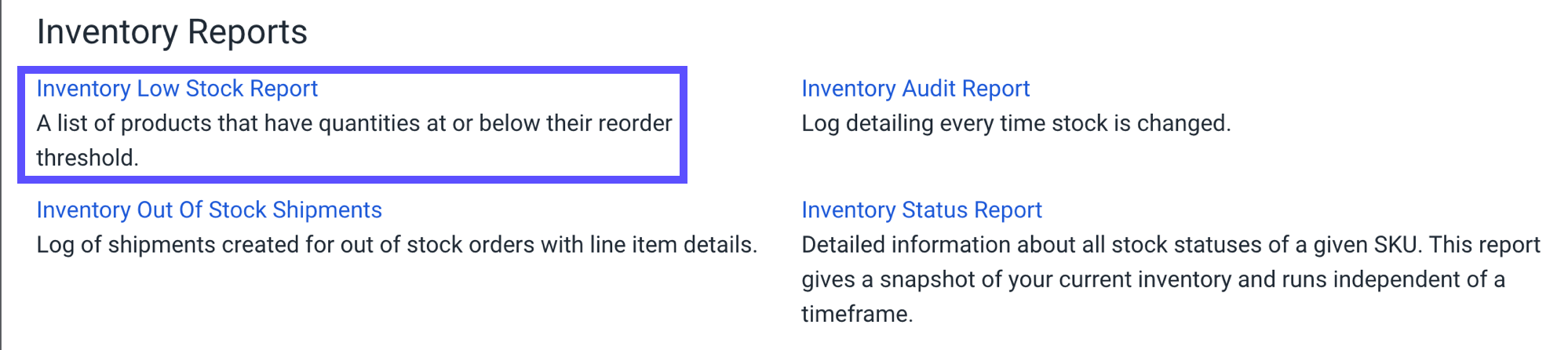 Analytics Reports: Inventory – ShipStation Help