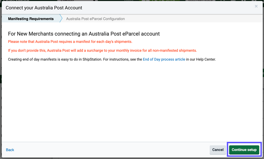 Australia Post eParcel – ShipStation Help