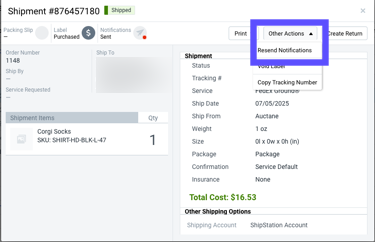 Resend Notifications – ShipStation Help