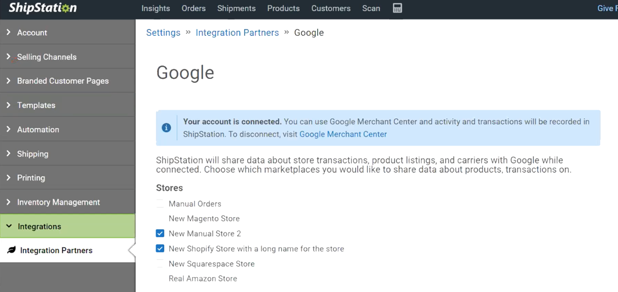 Google Shipping Data – ShipStation Help U.S.