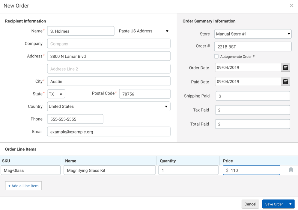 Create Manual Orders – ShipStation Help