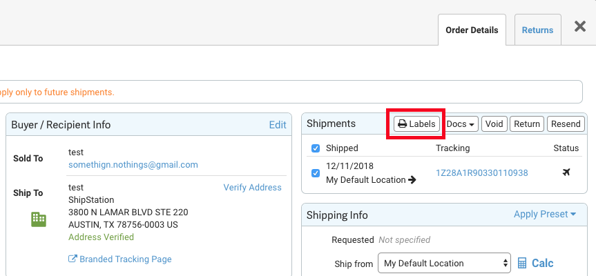Create Single Labels – ShipStation Help U.S.