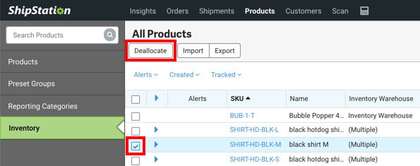Allocate and Deallocate Stock – ShipStation Help U.S.