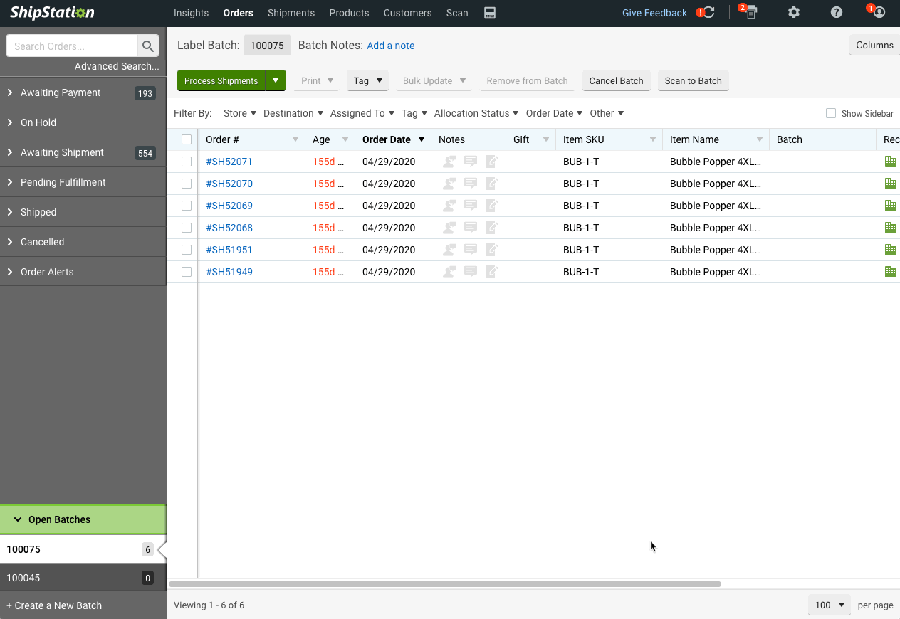 Batch Orders with a Barcode Scan – ShipStation Help